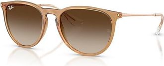 Ray-Ban Erika Classic Sonnenbrillen Gummi Beige Fassung Braun Glas 54-18