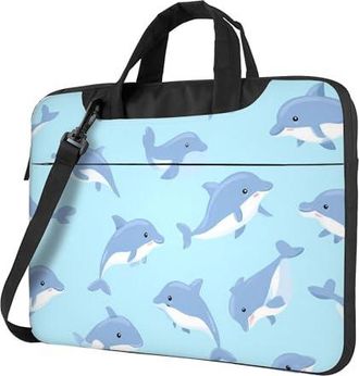 Generic Sacoche pour ordinateur portable de 15,6, motif dauphin, animal marin, housse de protection antichoc pour ordinateur portable de 15,6, mallette de pro