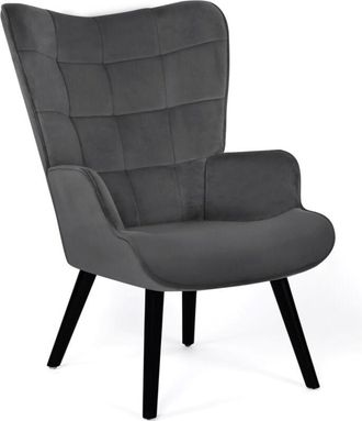 IDMarket Idmarket - Skandinavischer Sessel ania in grauem Samt