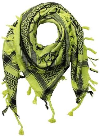 Freak Scene Kufiya - Pentagramme vert-vert lumineuse - noir - 100 x 100 cm - Shemagh - foulard Arafat palestinien - keffieh en coton