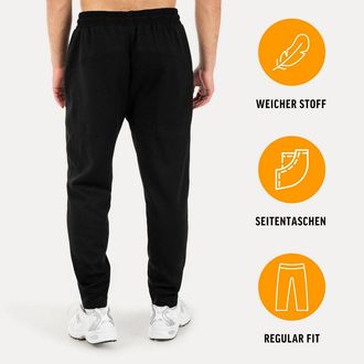 Smilodox Jogginghose Denzo Herren, Regular Fit Jogger, Trainingshose f&uuml;r Gym & Freizeit Rippb&uuml;ndchen, Taschen mit Reiverschluss, Kordelzug, Streetwear