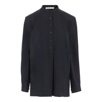 Carven Wollpullover mit halber Knopfleiste - - Blouses & Shirts - Damen - Blau - M