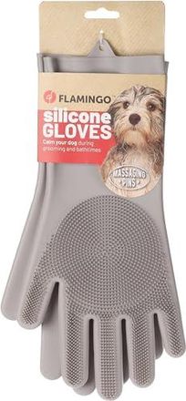 Flamingo Propo Waschhandschuh - 3-in-1 Silikonhandschuh für Hunde | Reinigt, massiert und fördert die Durchblutung