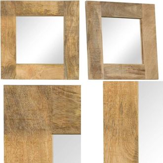 vidaXL Spiegel Mangoholz Massiv 50 x 50 cm - Vintage Spiegel - Holzspeigel - Wohnzimmerdeko - Badspiegel - Mangoholz Spiegel - Home & Living