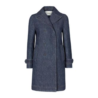 Fendi FF Denim Jacket - - Coats - Damen - Blau - M