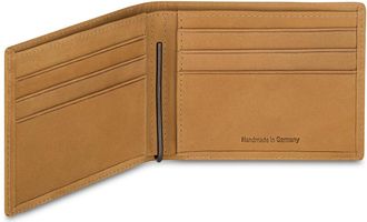 Luca Geldb&ouml;rse mit Geldklammer Made in Germany Nubuk Antique Brown | Herren Portemonnaie Leder mit Edelstahl Geldscheinklammer, RFID-Schutz