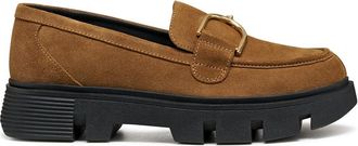 Geox Damen D VILDE Loafer, Brown, 38.5 EU