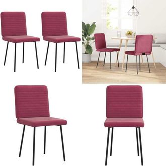 vidaXL Esszimmerstühle 2 Stk. Weinrot Samt - Vidaxl