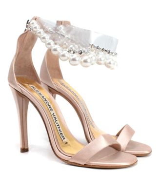 Alexandre Vauthier Coco Faux Pearl And Crystal-embellished Pvc And Suede Sandals Size 36