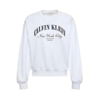 Calvin Klein Jeans Damen, Sweatshirts & Hoodies, Wei&szlig;, SGr&ouml;&szlig;e
