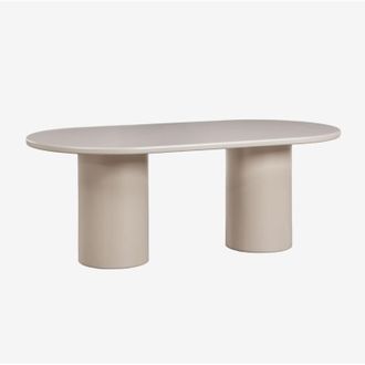 Sklum Ovaler Esstisch 200x100 cm aus MDF Rodeo Beige Tapioca