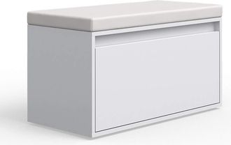 Vicco Schuhbank Iker, Sitzbank mit Stauraum, Weiß, 80 x 45 cm