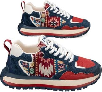 Generic Chaussures tendance tendance pour homme avec broderie, sport, loisirs, semelle &eacute;paisse et confortable, Rouge, 8.5-11.5