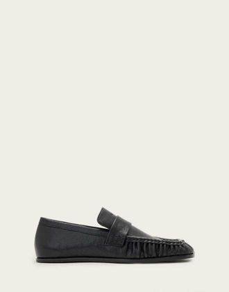 AllSaints Julie mocassins en cuir noirs
