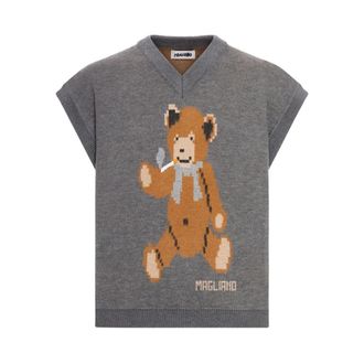 Magliano Teddy Bear Weste - - Knitwear - Herren - Grau - L
