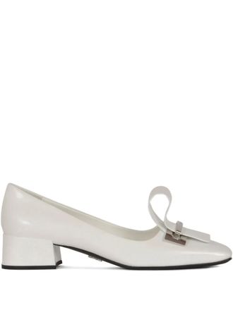 Prada Pumps mit Blockabsatz 40mm - Weiß