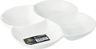 Wilmax England Wilmax WL-992649/A Porzellan Geteiltes Gericht, Weiss, 22cm L&auml;nge, 22cm Breite