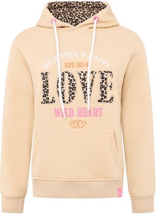 Zwillingsherz Hoodie Wild Love mit Wording Leo Love und Stickerei