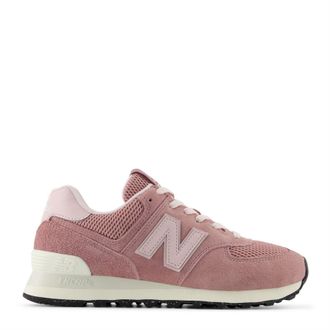 New Balance 574 Sneaker f&uuml;r Damen, Wildleder, Keilabsatz (Pink)