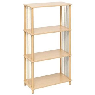 PEGANE Etag&egrave;re droite &agrave; 4 niveaux effet bois clair - Longueur 60 x Profondeur 30 x Hauteur 110 cm