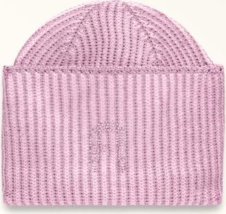Furla Delizia M&uuml;tze Sakura Rosa Lurex-woll-mischung + Strass Damen