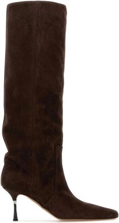 PARIS TEXAS Femme, Chaussures, Brun, Taille: 41 EU Bottes hautes en daim avec talon m&eacute;tallique