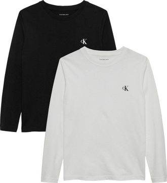 Calvin Klein Jeans T-Shirt Chest Mono Ls T-Shirt 2-Pack f&uuml;r Kinder bis 16 Jahre und mit Logodruck