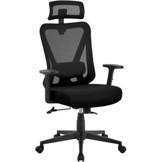 Yaheetech Yaheetech - Chaise Bureau Ergonomique Respirante Fauteuil de Bureau en Maille Support Lombaire et Si&egrave;ge Inclinaible Appui-t&ecirc;te Accoudoirs R&eacute;glables