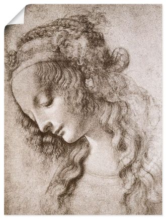 Artland Wanddeko Poster & Kunstdrucke Wandposter 45x60 cm Frau Portrait Studie des Kopfes der Maria Magdalena Renaissance Leonardo da Vinci T6TR