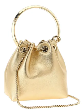 Jimmy Choo London Womens Gold Lamb Leather Handbag