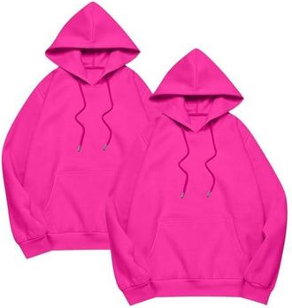 Generic Lot de 2 sweats à capuche avec poches pour femme - Sweat à capuche dhiver chaud pour femme - Pull à capuche dautomne - Pulls dhiver avec poches - Haut