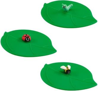 Lurch 210304 Mein Deckel Garten 3er Set Glasabdeckungen aus Premium-Platin-Silikon 10,5 x 12,5 cm, Grün