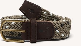 Faguo Ceinture tress&eacute;e beige et marron clair