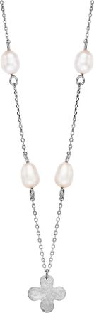 Julie Julsen Anh&auml;nger mit Kette 925 Silber rhodiniert Kleeblatt und Perlen