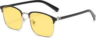 Generic 2025 Designer Square Fashion Men and For Women Lunettes de soleil rétro en métal (couleur : C, taille : moyen)