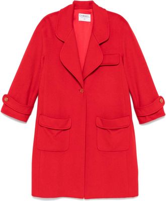 Chanel manteau en cachemire (ann&eacute;es 1980) - Rouge