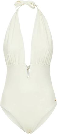 Tom Ford Femme, Maillots de bain, Blanc, Taille: 40 FR &Eacute;l&eacute;gant maillot de bain blanc avec un d&eacute;collet&eacute; plongeant