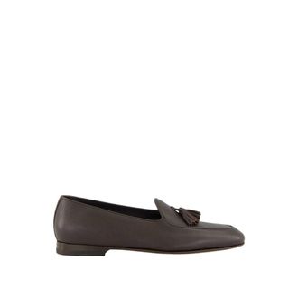 Manolo Blahnik Lennox Leder-Quasten-Loafer - - Shoes - Herren - Braun - 43 EU