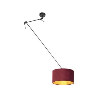 QAZQA Blitz - Suspension avec Abat-Jour - 1 lumi&egrave;re - l 380 mm - Rouge - Classique/Antique - &eacute;clairage int&eacute;rieur - Salon i Chambre i Cuisine i Salle &agrave;