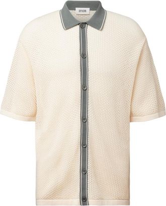 Drykorn Strick-Kurzarmhemd mit Mesh-Struktur aus Baumwolle, Relaxed Fit in