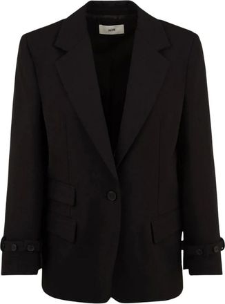 SOLOTRE Veste en maille milanaise avec pattes de boutonnage - Femme - Vestes - Noir - Taille: 42 FR
