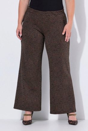 Miamoda Schlupfhose Marlenehose weites Bein Leomuster Metallic-Effekt