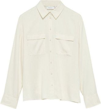 Comma Langarmbluse Bluse Hemdbluse aus Lyocell