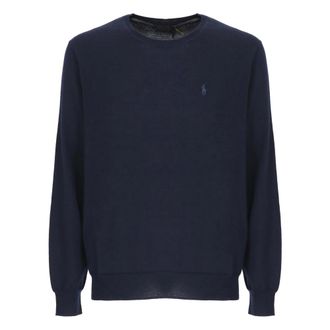 Ralph Lauren Merino-Wollpullover mit Rundhalsausschnitt - - Knitwear - Herren - Blau - L