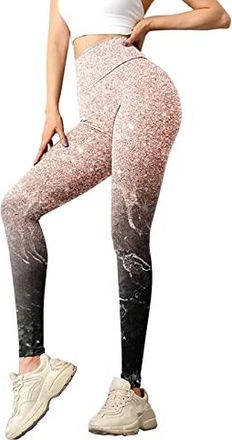 Generic Legging de gym pour femme, contr&ocirc;le du yoga, amincissant, imprim&eacute; fessier, course &agrave; pied, entra&icirc;nement, pilates, violet, XXL