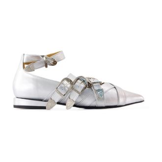 Toga Archives Womens Aj926 Flat Silver Calfskin