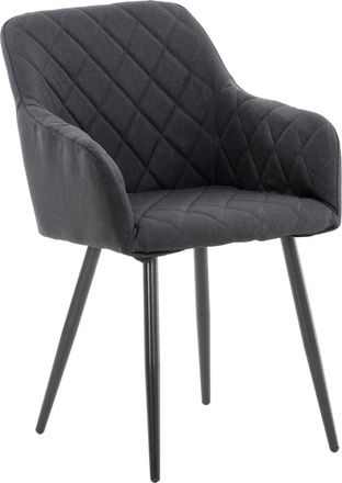 Clp Esszimmerstuhl Shila I Samt I Stoff I Gesteppt I Mit Bodenschonern, Farbe:schwarz, Material:Stoff