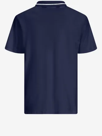 Just Cavalli Mens Polo Shirt Navy Blue Two-Tone Collar Cotton T-shirts And Polos