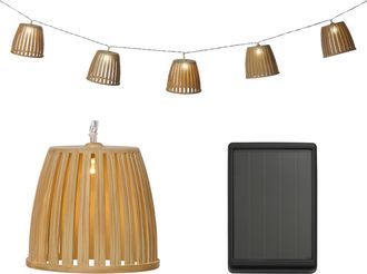 Lumineo LED Solar Lichterkette Lampenschirme 4,5m - Solarlichterkette f&uuml;r Garten Balkon - Solarkette Gartenbeleuchtung Partylichterkette - Beleuchtung Au&szlig;en h