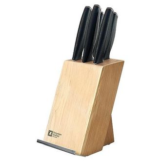 Richardson Sheffield Messerblock Advantage | Inkl. Messer Set | Gem&uuml;semesser, Allzweckmesser, Kochmesser, Tranchiermesser, Brotmesser mit Wellenschliff, Wei&szlig;